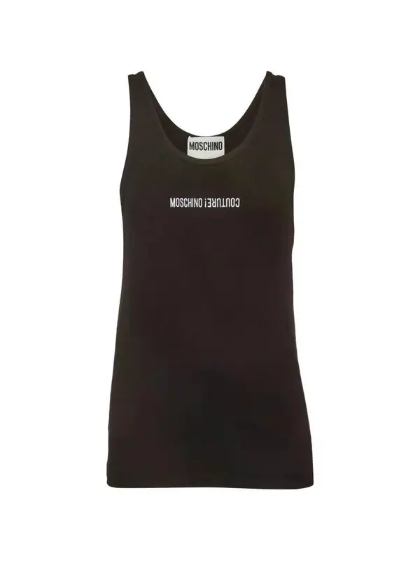 Moschino Ribbed Knit Tank Top - Black