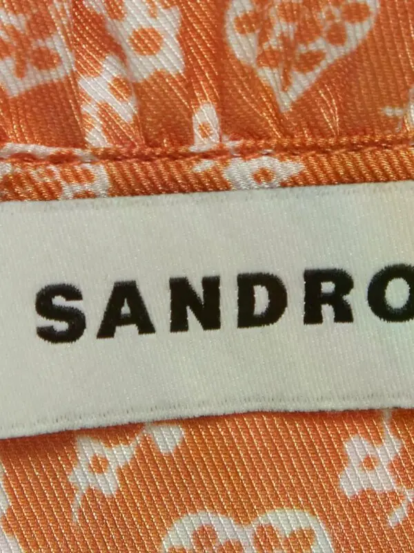 Sandro Suzen Heart-print Ruffled Dress - Orange