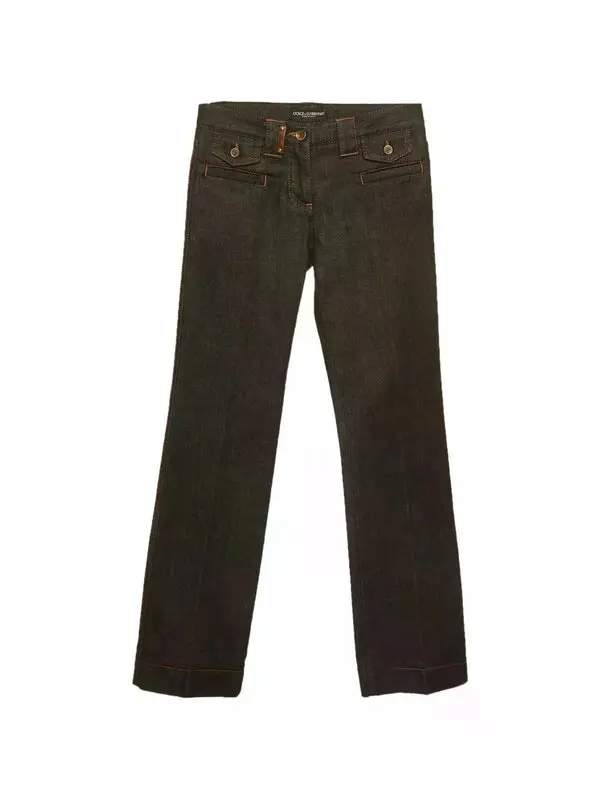 Dolce & Gabbana Slim Fit Jeans With Gold-tone Hardware - Black