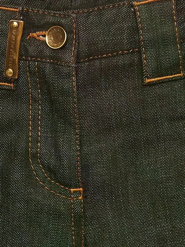 Dolce & Gabbana Slim Fit Jeans With Gold-tone Hardware - Black