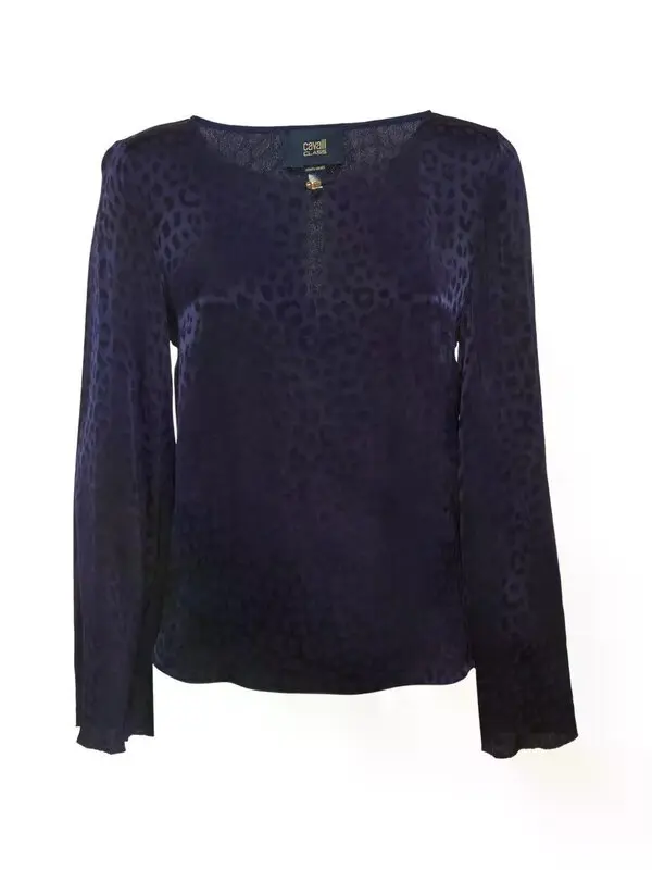 Roberto Cavalli Animal-pattern Crepe Top - Blue