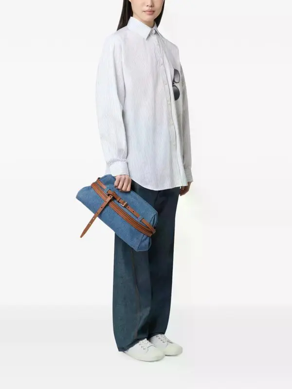 Moschino Belted Denim Clutch Bag
