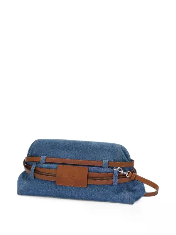 Moschino Belted Denim Clutch Bag