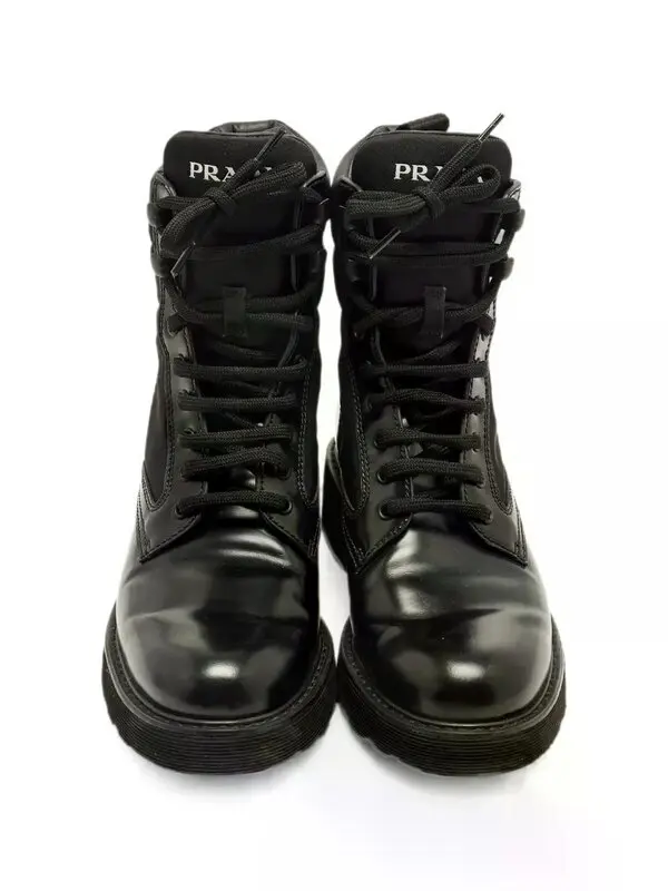 Prada Monolith Lace-up Ankle Boots