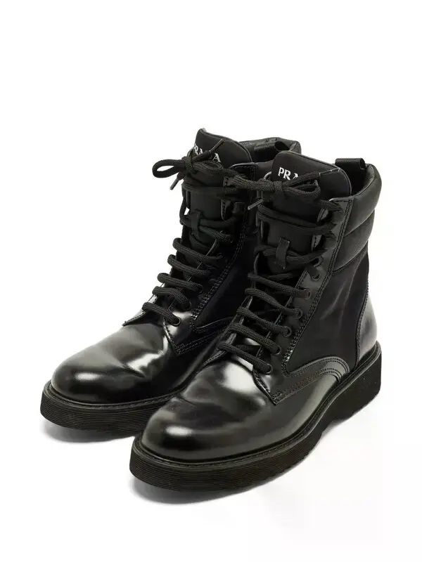 Prada Monolith Lace-up Ankle Boots