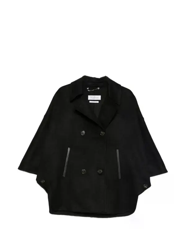Max Mara Double-breasted Cape Coat - Black