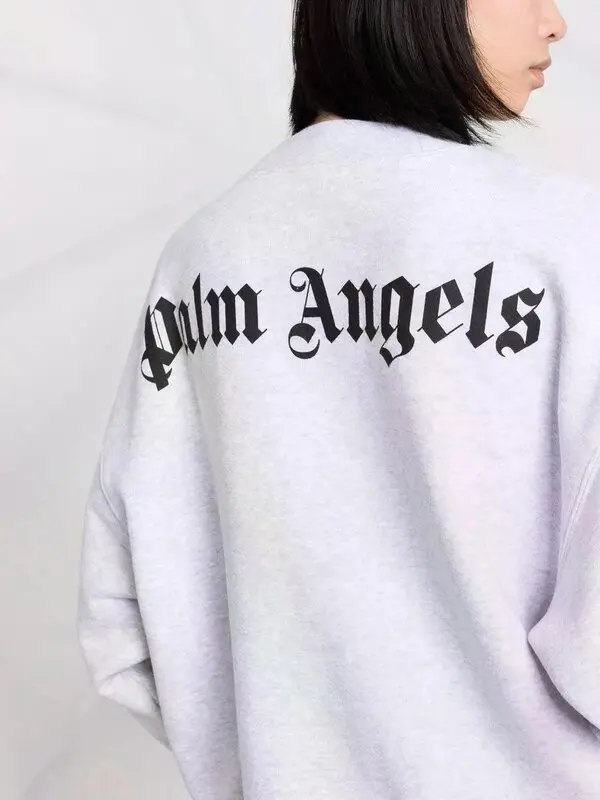 Palm Angels Cotton Logo Print Sweatshirt