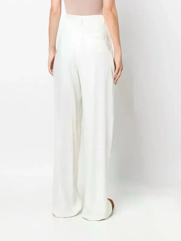 Alberta Ferretti High-waisted Pleated Wide-leg Trousers