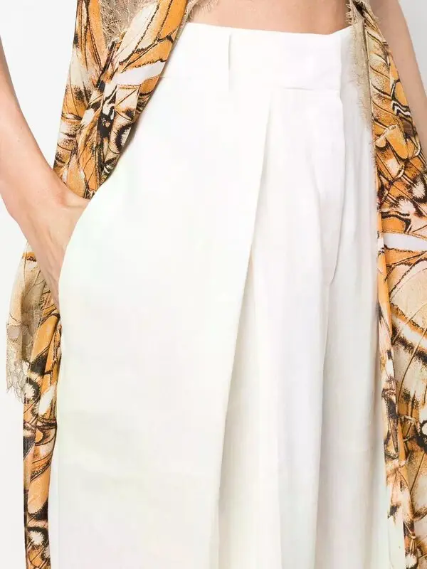 Alberta Ferretti High-waisted Pleated Wide-leg Trousers
