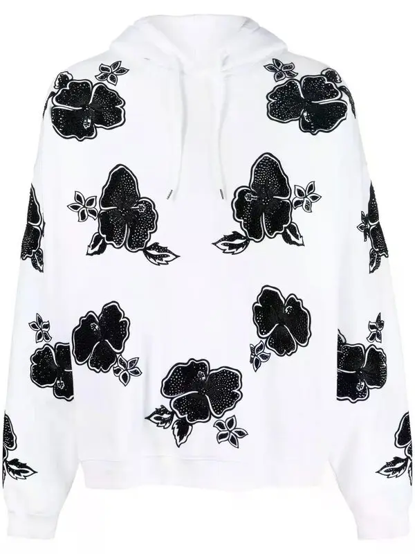 Dsquared2 Floral Print Drawstring Hoodie - White