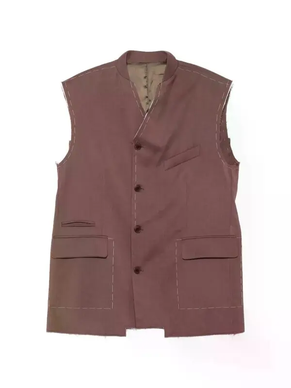 COSTUMEIN Sleeveless Gilet With Contrast Stitching