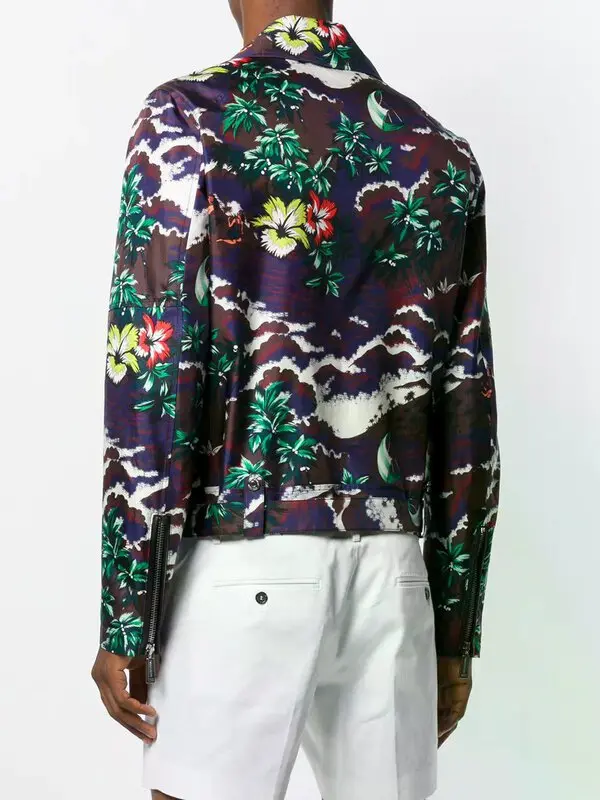 Dsquared2 Tropical Print Biker Jacket