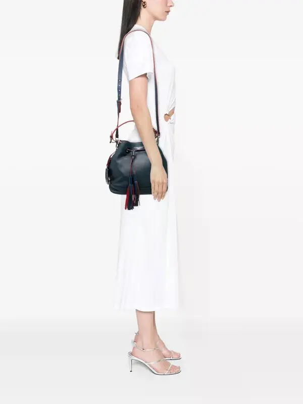 Prada Soft Calf Tassel Convertible Drawstring Bucket Bag Satchel