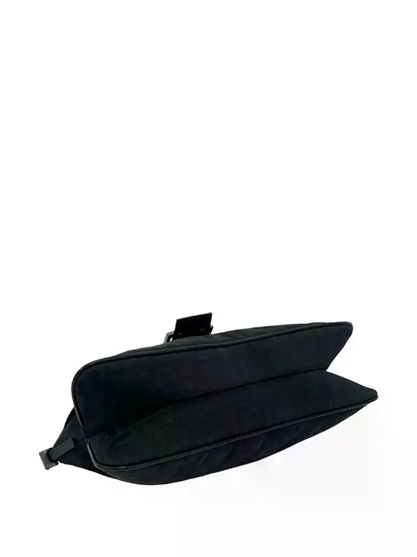 Fendi Zucca Canvas Double Flap Shoulder Bag