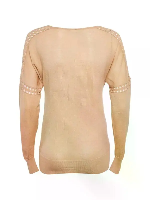 Chloé Wool Eyelet V-neck Sweater