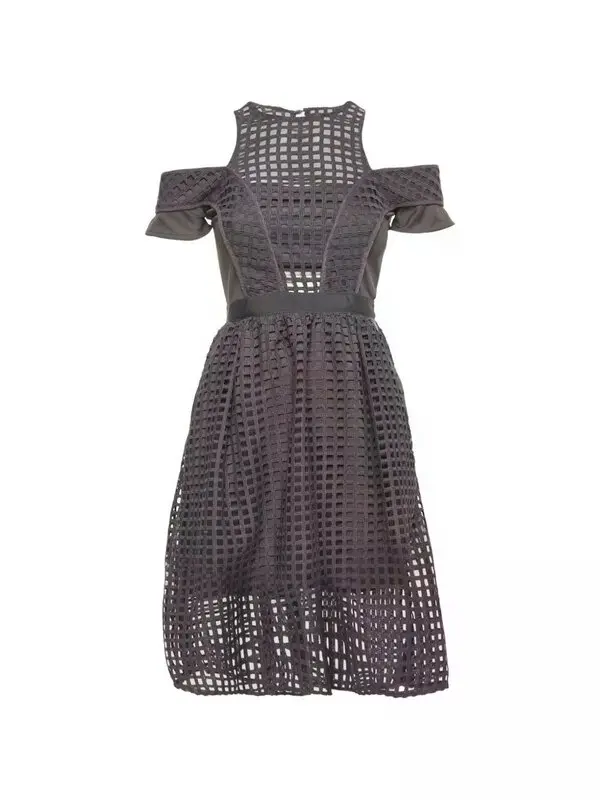SELF-PORTRAIT Grid Lace Midi Dress