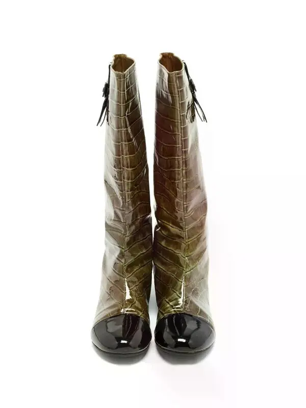 Marc Jacobs Croc-embossed Patent Leather Boots