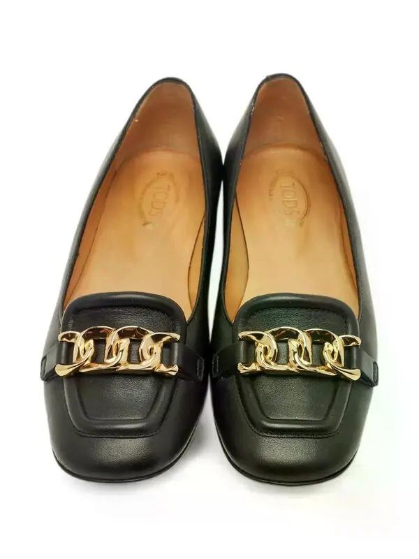 TOD'S Chain-link Leather Ballet Flats