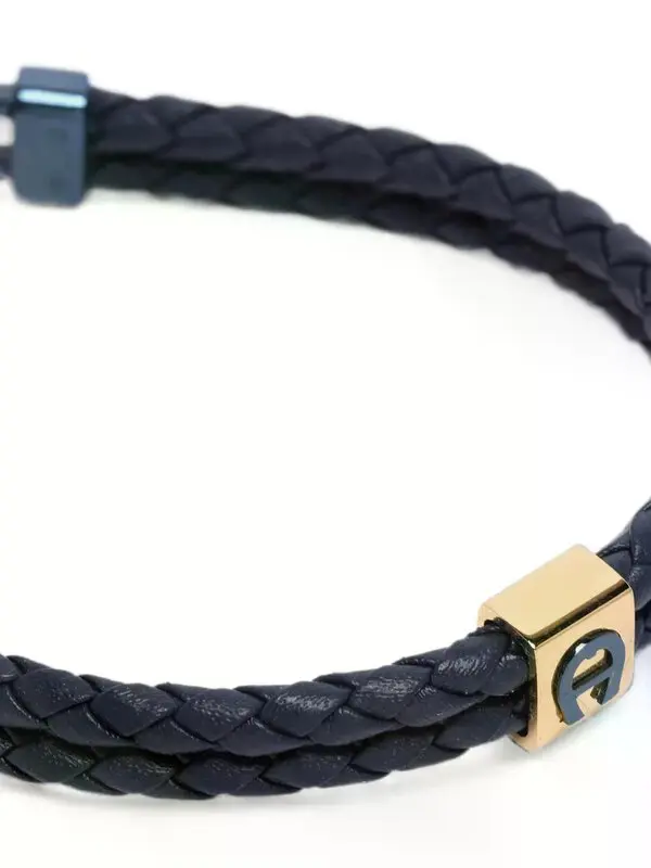 AIGNER Logo-embossed Leather Bracelet