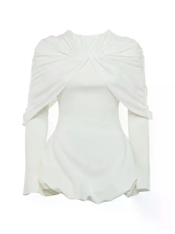 CHATS BY C.DAM Draped Bubble-hem Mini Dress