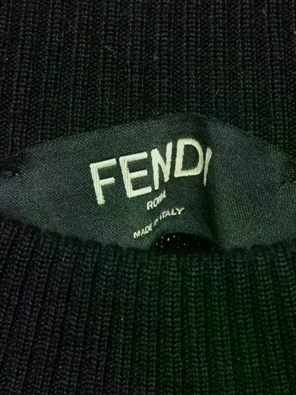 Fendi Ff Logo Diagonal Stripe Sweater