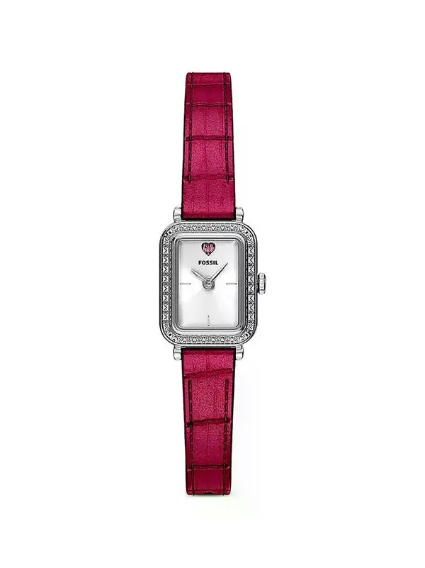 Fossil Raquel Heart-motif Stainless Steel Watch - Silver