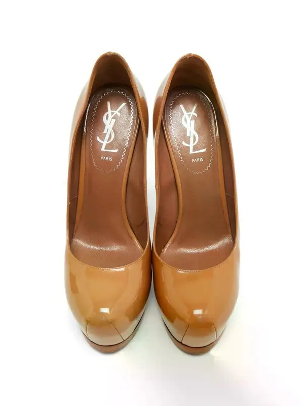 Saint Laurent Tribtoo Leather Platform Pumps