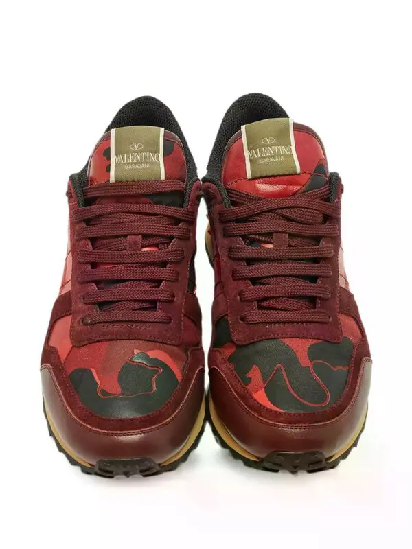 Valentino Garavani Rockrunner Camouflage Sneakers - Red