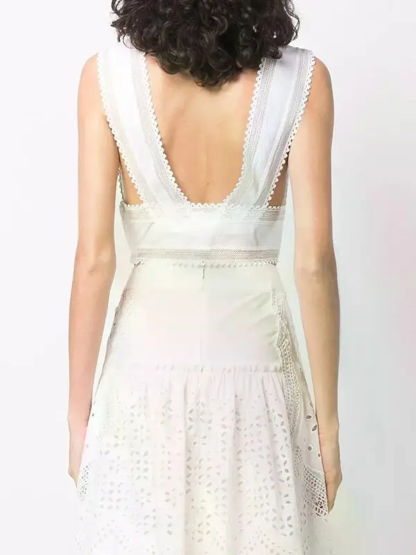 Alberta Ferretti Embroidered V-neck Cropped Top