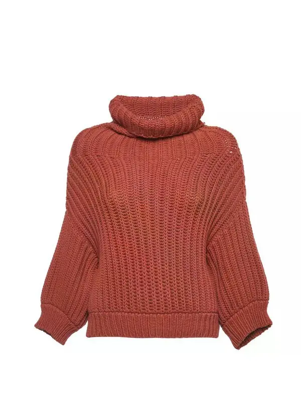 Brunello Cucinelli Ribbed Turtleneck Sweater - Red