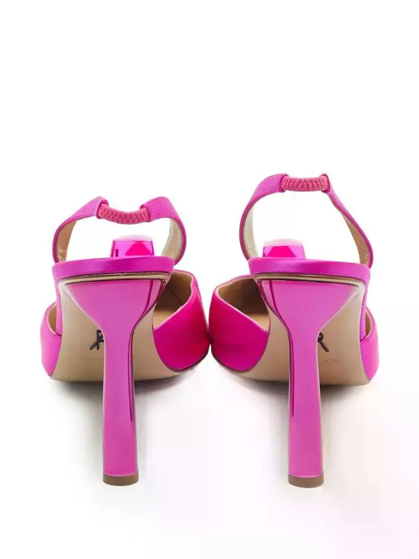 PAUL ANDREW Rhea Crystal-embellished Slingback Stiletto Pumps - Pink