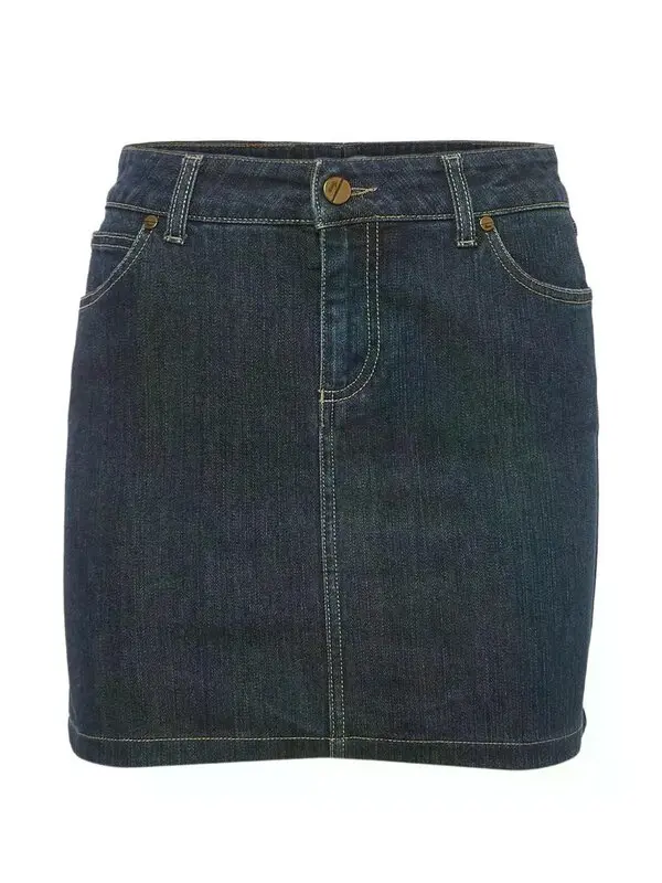 Gucci Logo-patch Denim Mini Skirt