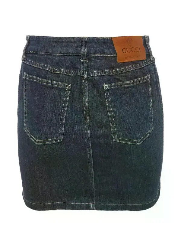 Gucci Logo-patch Denim Mini Skirt