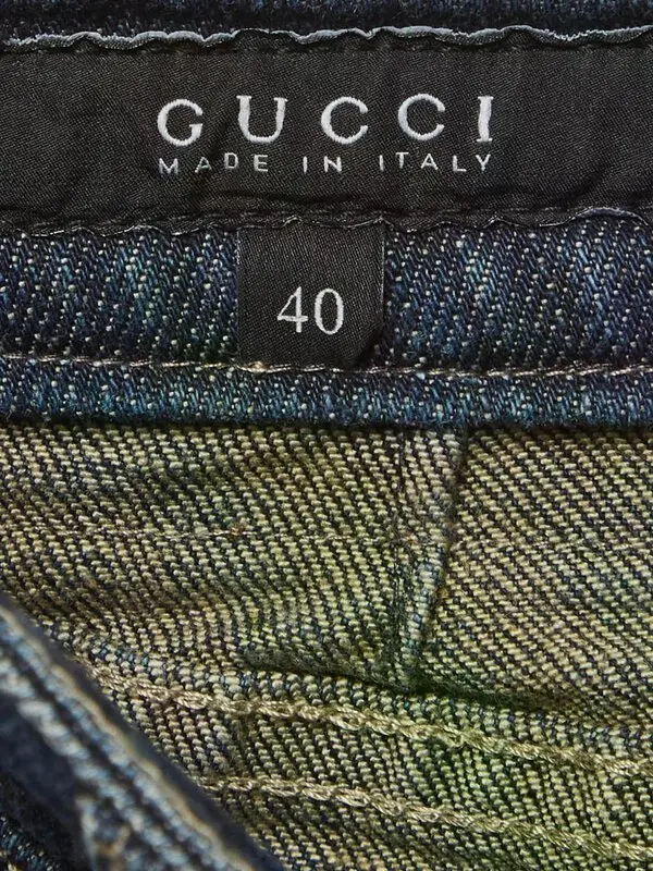 Gucci Logo-patch Denim Mini Skirt