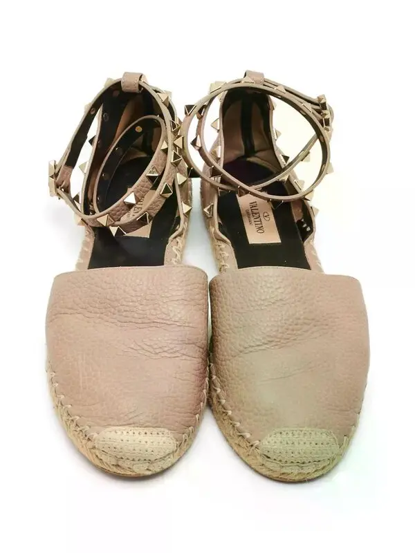 Valentino Garavani Rockstud Ankle-wrap Espadrilles - Neutrals