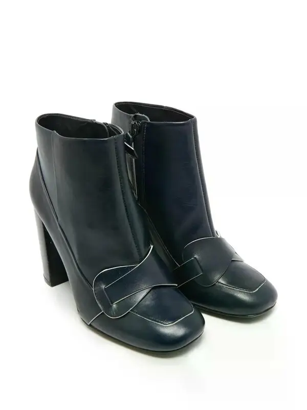 Tory Burch Leather Ankle Boots With Crossover Strap Detail
