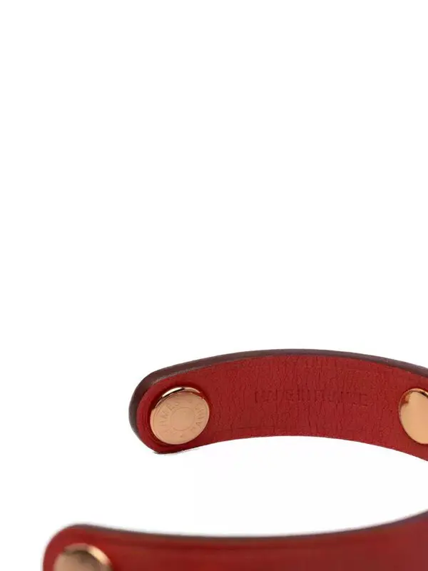 Hermès Leather And Gold Tone Studded Glove Clip Key Chain - Red