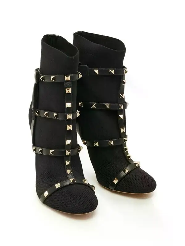 Valentino Garavani Rockstud Bodytech Ankle Boots - Black