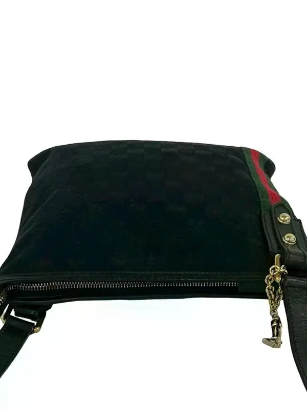 Gucci Gg Canvas Web Crossbody Bag - Black