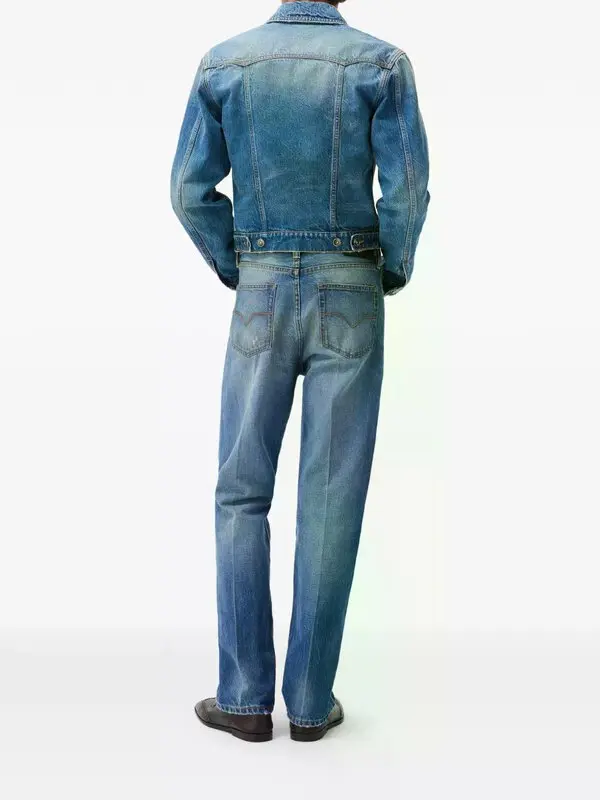 Versace Distressed Straight Leg Jeans
