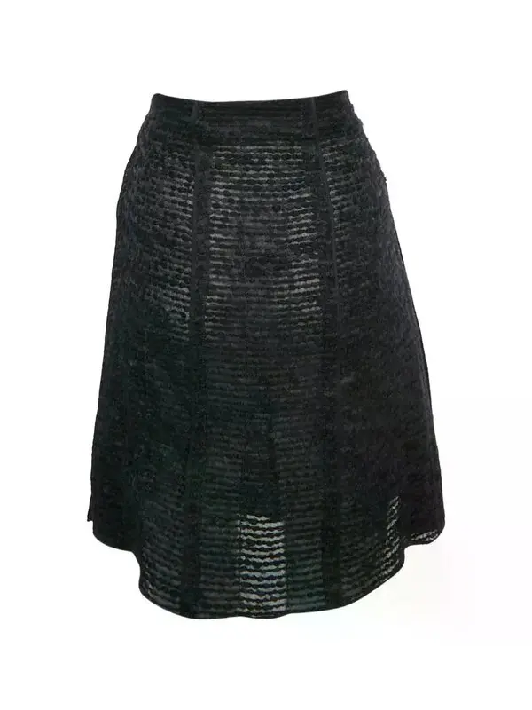 Prada Pleated Tweed Mini Skirt