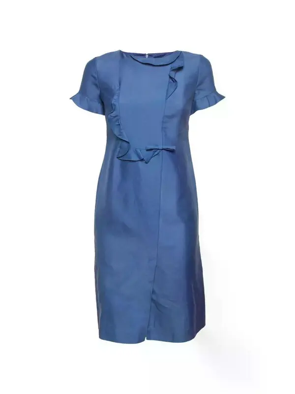 Valentino Garavani Ruffled Bow Detail Mini Dress - Blue