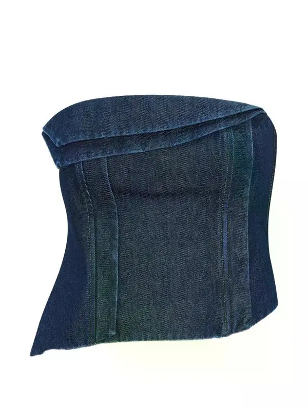OCCLEUS Foster Panelled Strapless Top - Blue