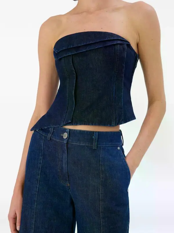 OCCLEUS Foster Panelled Strapless Top