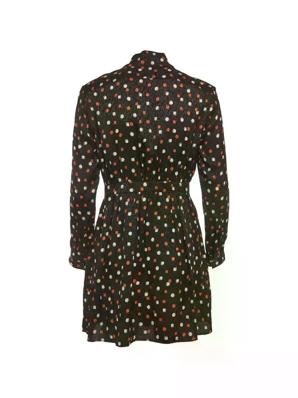 Saint Laurent Geometric Print Silk Mini Dress