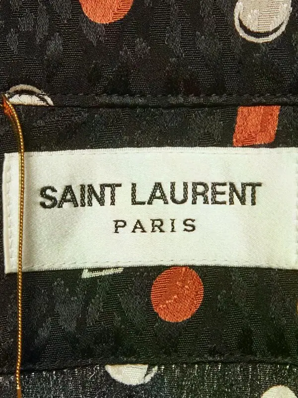 Saint Laurent Geometric Print Silk Mini Dress
