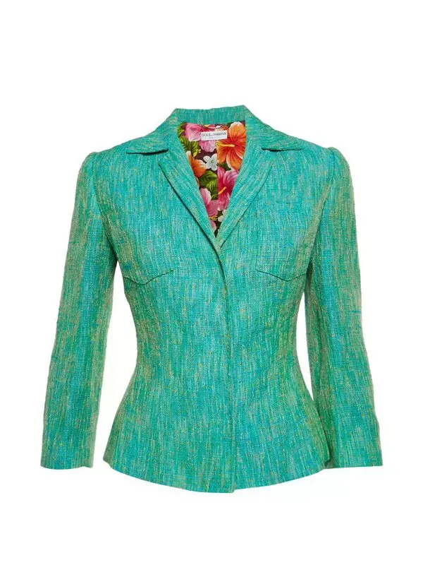 Dolce & Gabbana Single-breasted Textured Blazer With Floral Lining