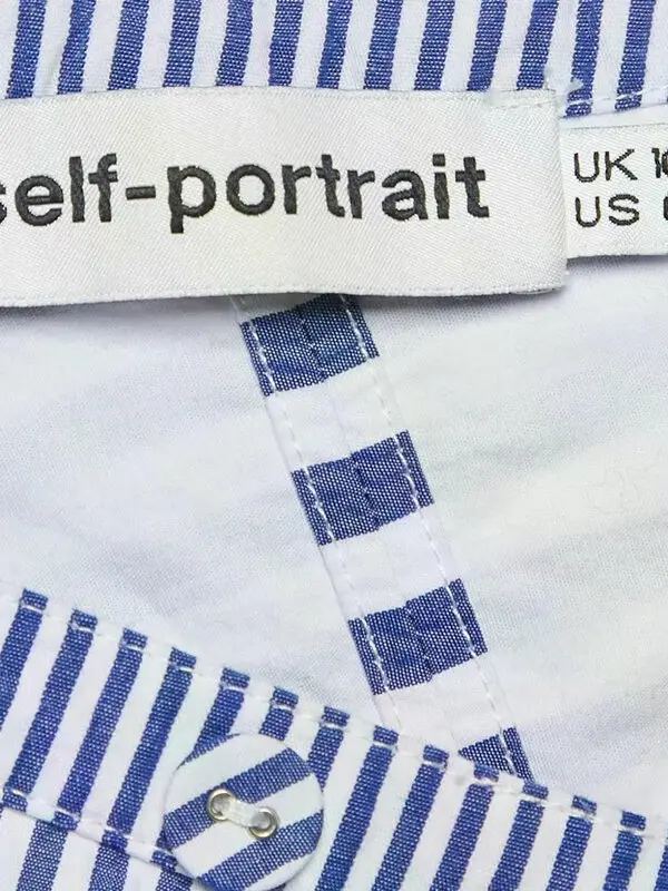 SELF-PORTRAIT Striped Frilled Off-the-shoulder Top