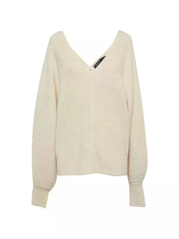 Polo Ralph Lauren Cream V-neck Long Sleeve Sweater