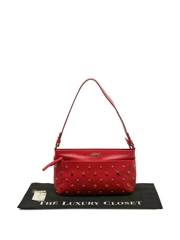 CERRUTI 1881 Leather Shoulder Bag With Crystal Embellishments